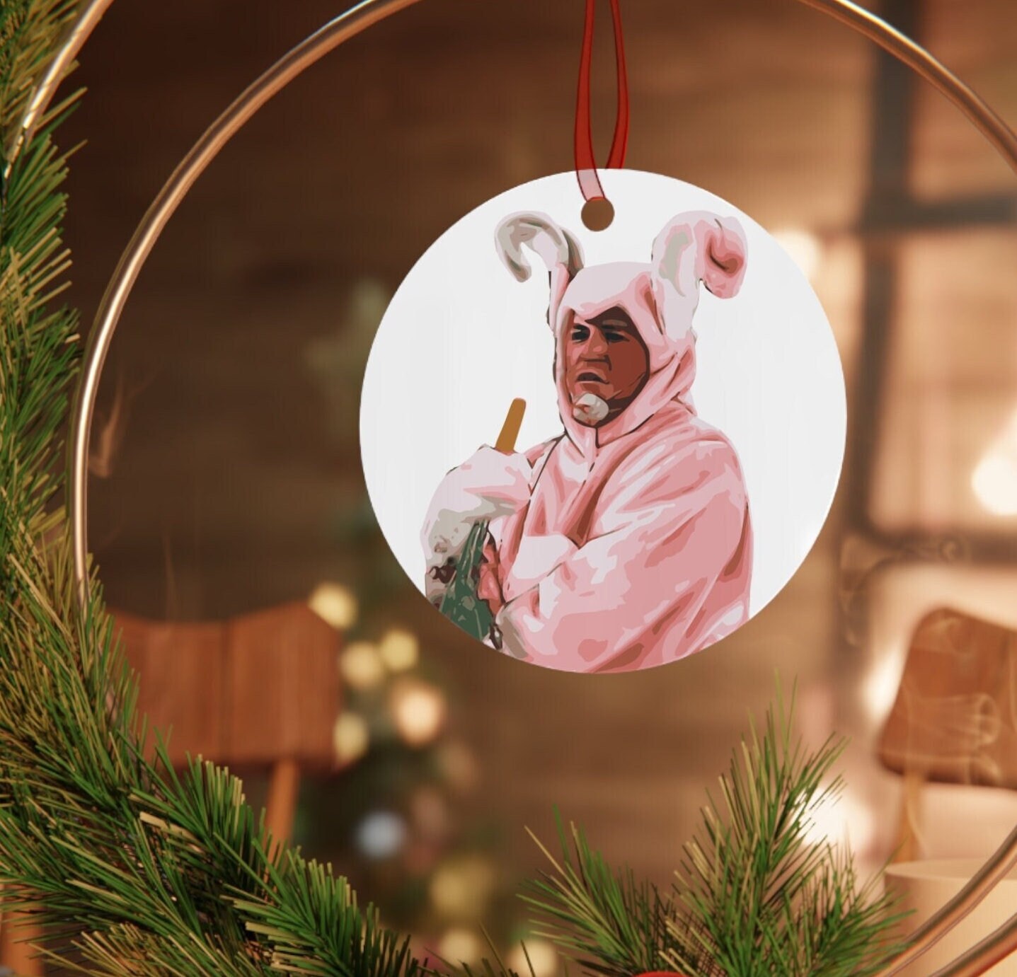 Chandler Bing Matthew Perry Tribute Bunny Costume Friends Metal Round ...