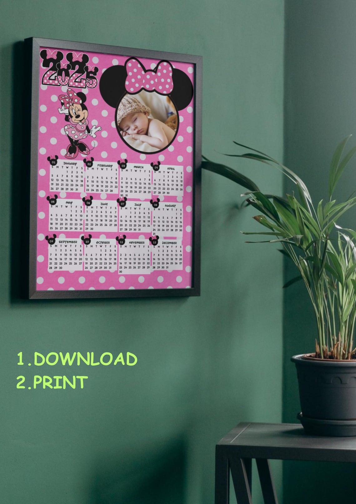 2025 Photo Calendar Monthly, Printable Custom Photo - Etsy