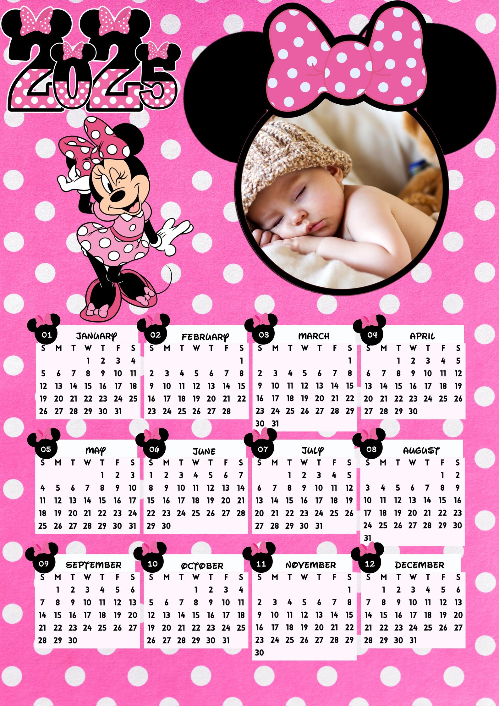 2025 Photo Calendar Monthly, Printable Custom Photo - Etsy