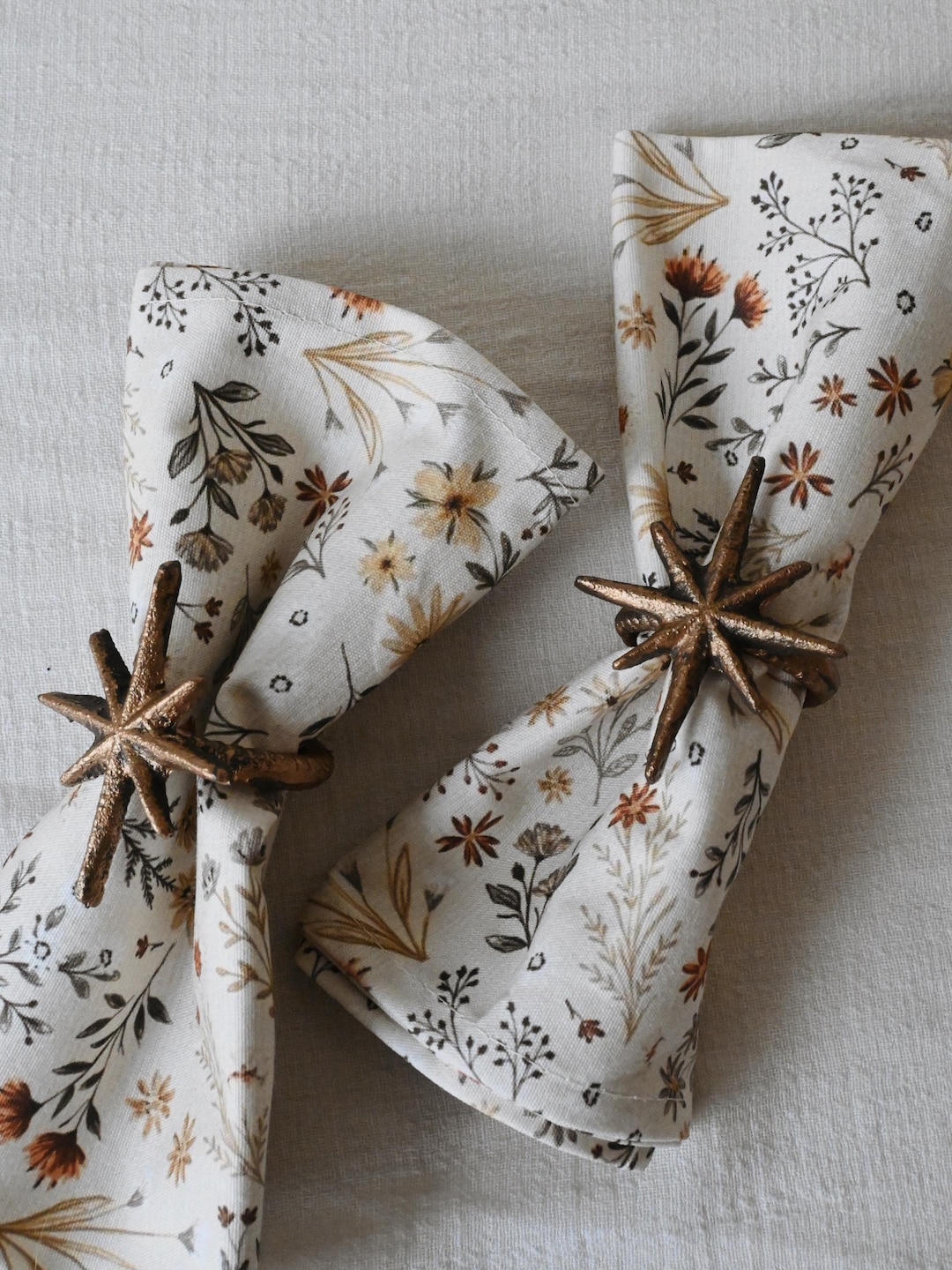 Starburst Napkin Rings, Cast Iron Napkin Rings, Antique Gold Napkin ...