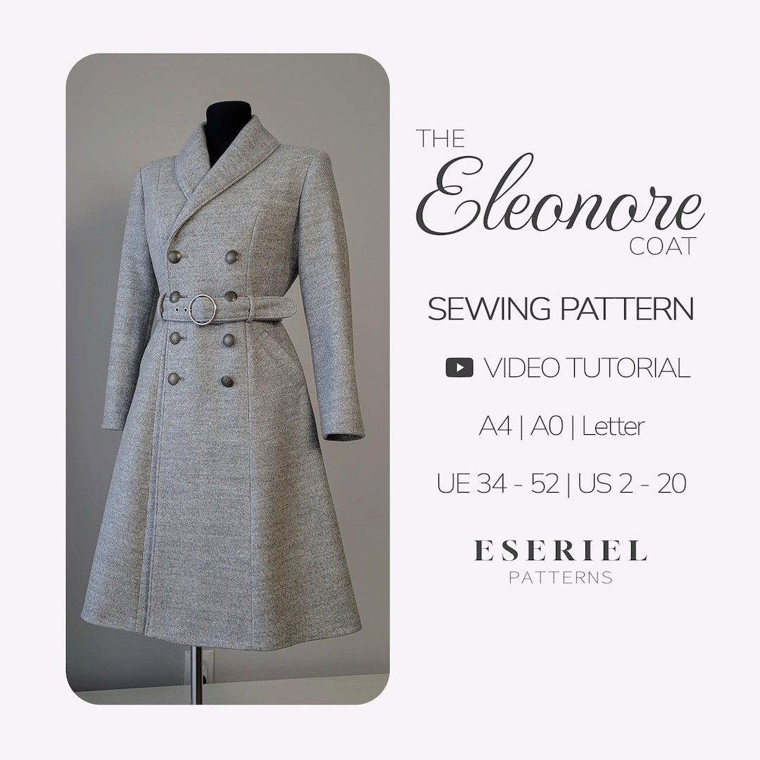 PDF Sewing Pattern | Fully Lined Elegant A-line Coat Pattern – Double ...
