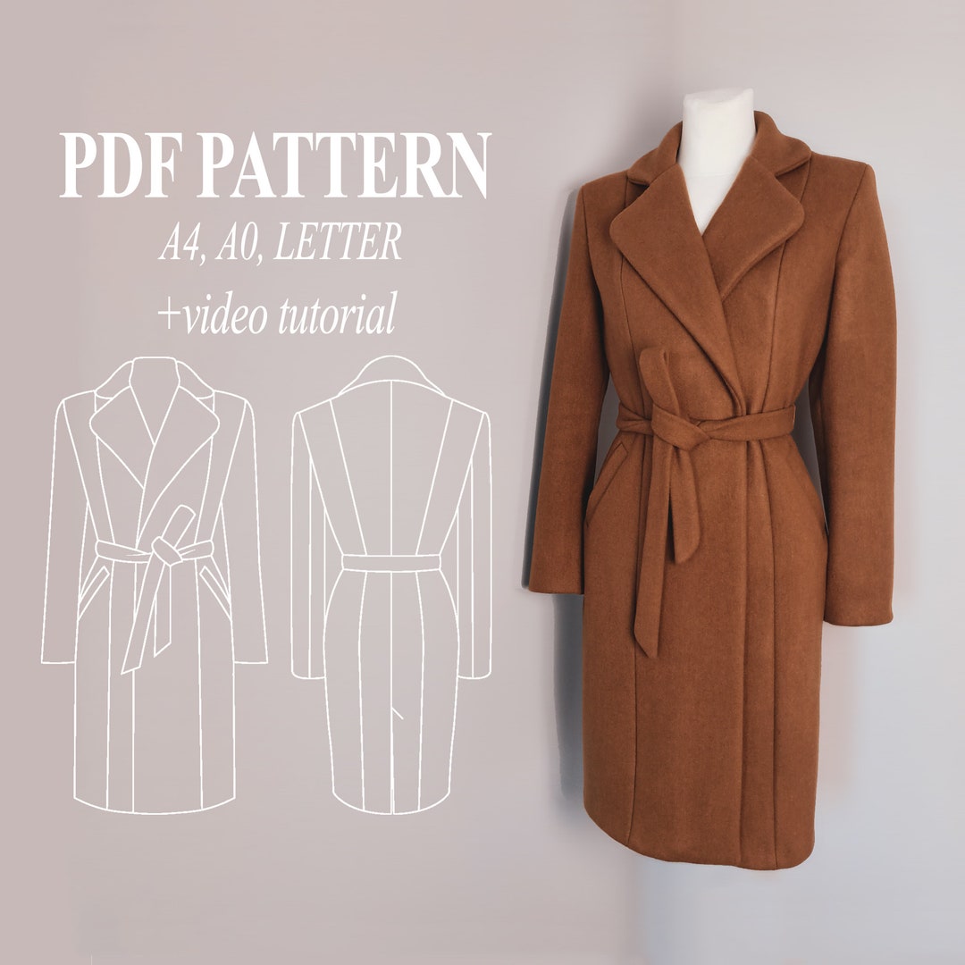 PDF Coat Pattern Woman Winter Coat Sewing Pattern Wool Coat Classic ...