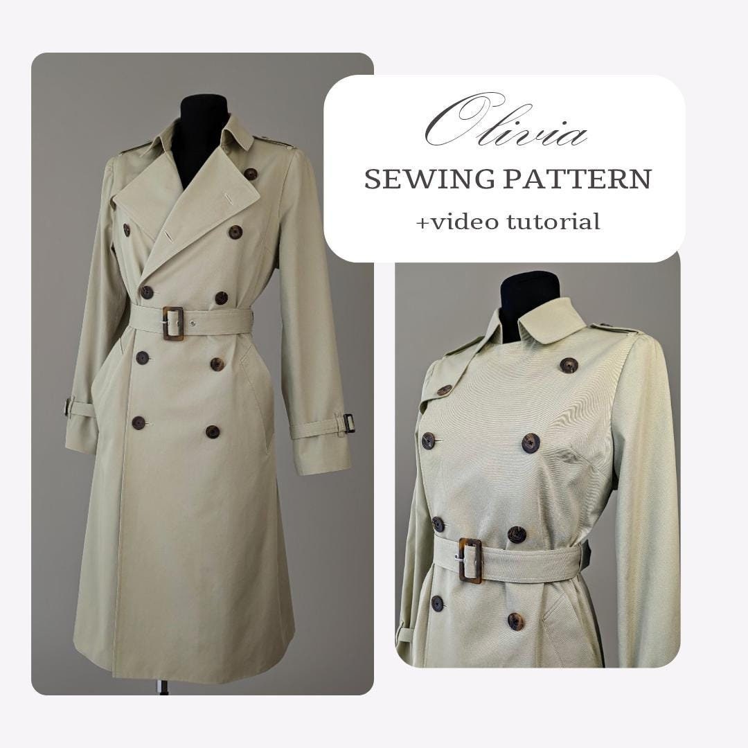 PDF Women's Trench Coat Sewing Pattern With Detachable Warmer | Sizes 6 ...