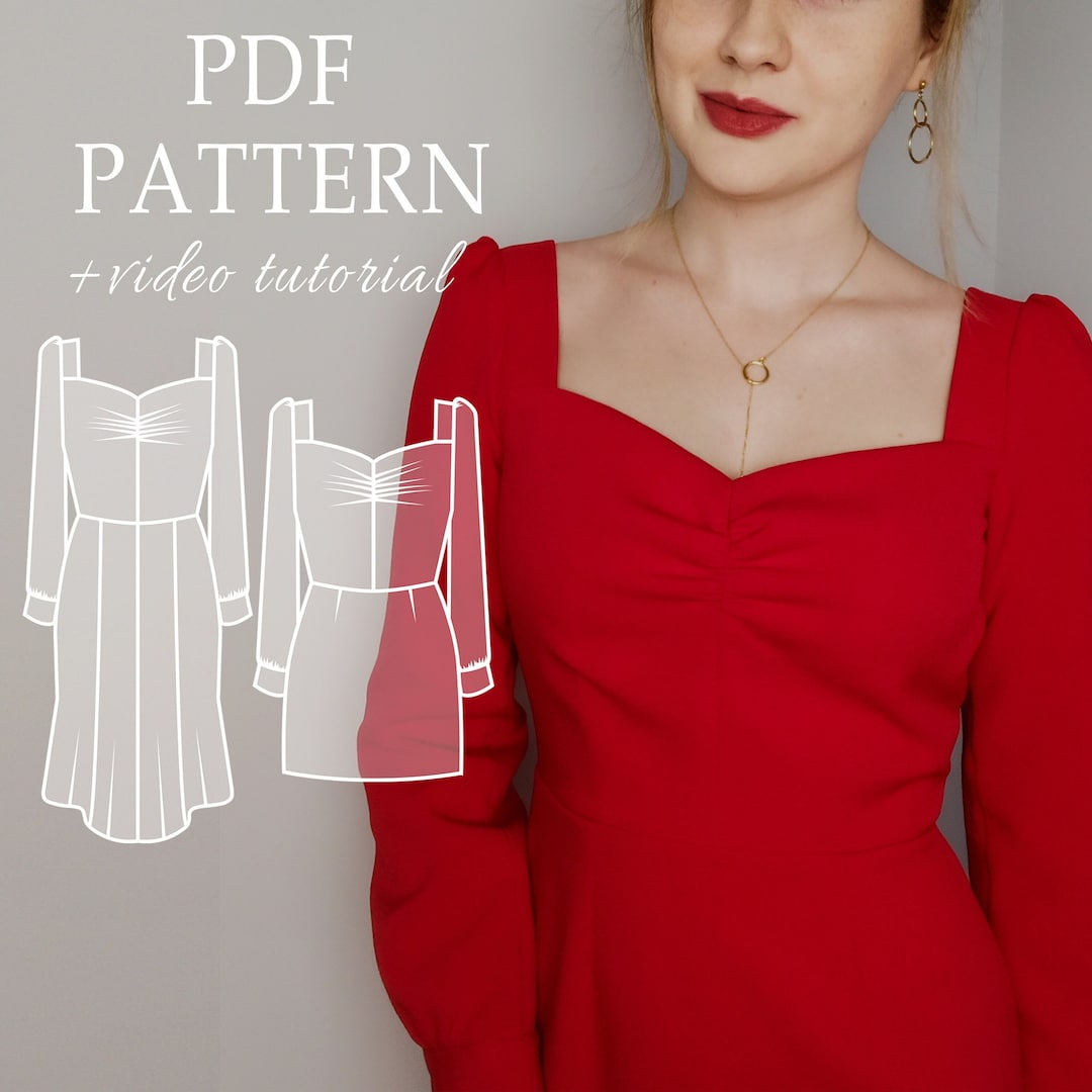 PDF Dress Sewing Pattern for Woman, Easy Simple Sewing Patterns for ...