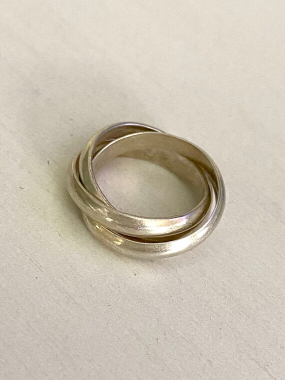 925 Sterling triple band ring - Gem