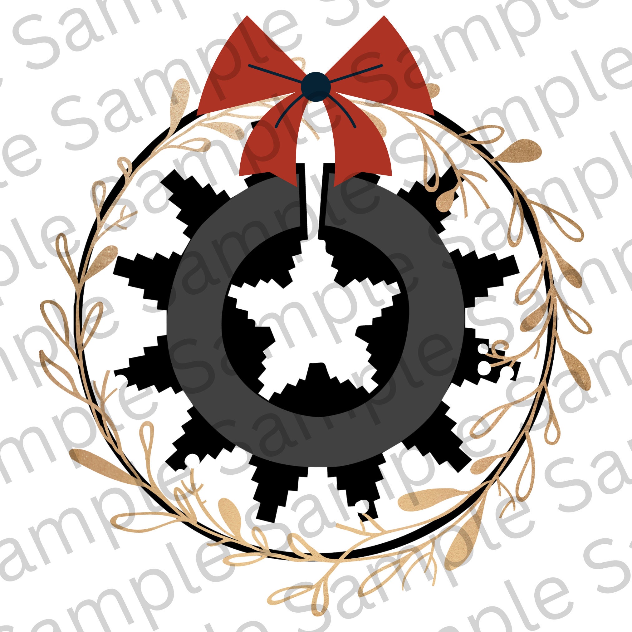 Native Christmas Png for Sublimation & Print, Merry Christmas Wreath ...