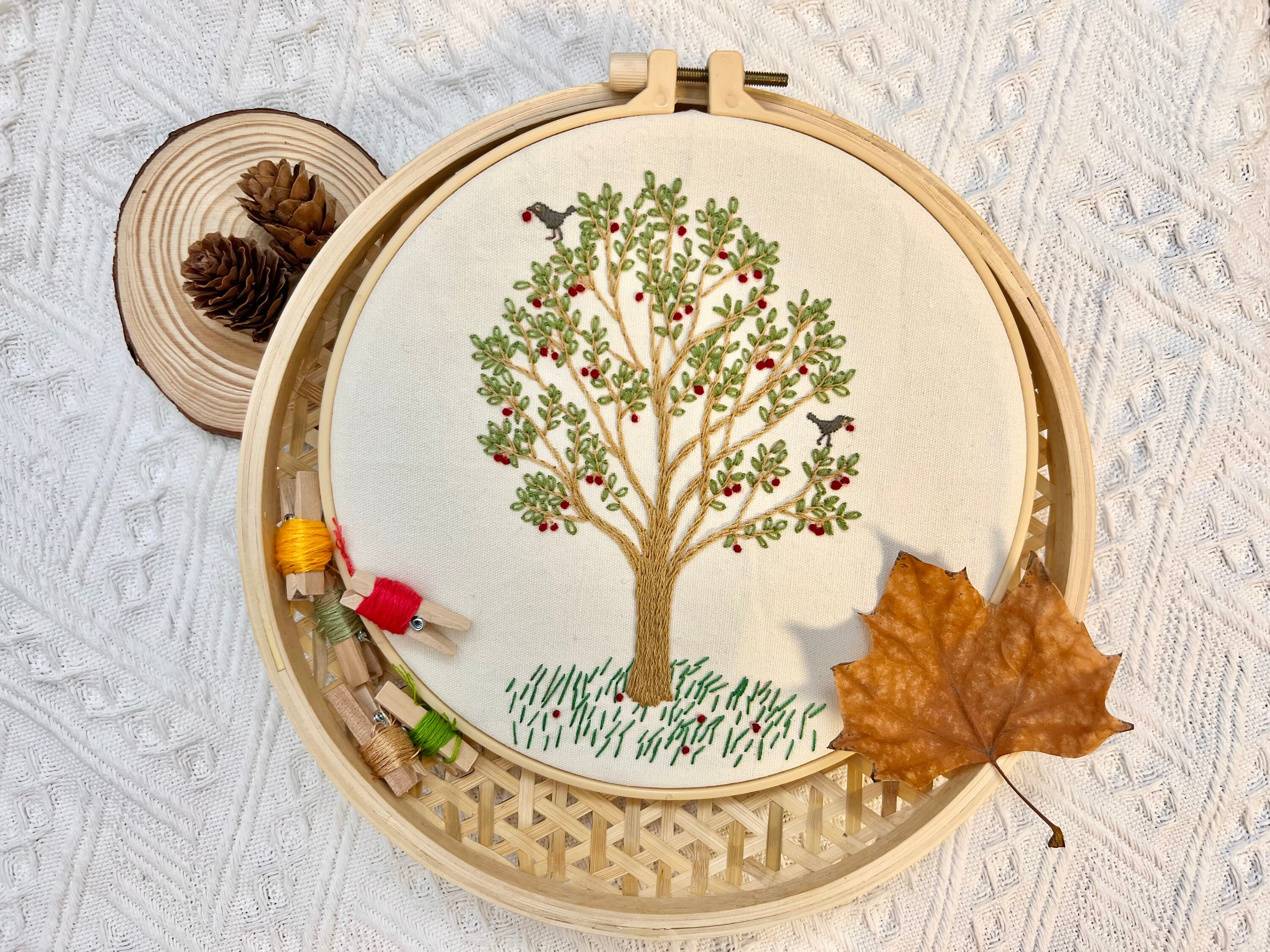 Beginner Cherry Tree Scenery DIY Embroidery Kit. Gift Ideas for Her ...