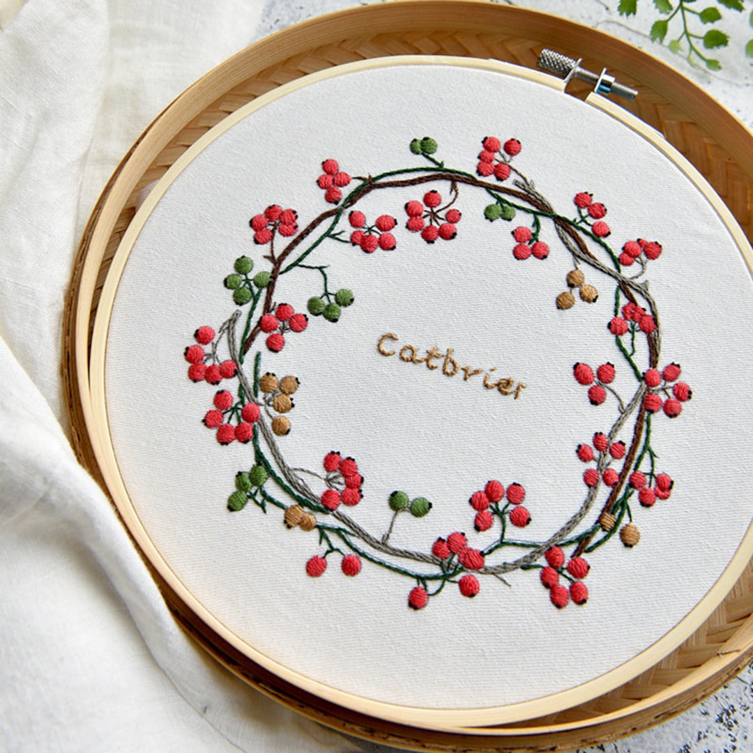 DIY Floral Catbrier Embroidery Set for Beginners. Hand Embroidery ...