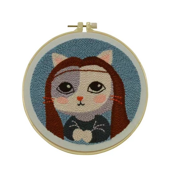 Cute Cat Punch Needle Kit for Beginner Beginner Punch Needle | Etsy