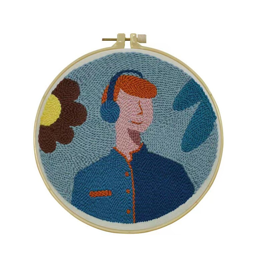 Cute Portrait Punch Needle Kit for Beginner, Beginner Punch Needle Kit ...