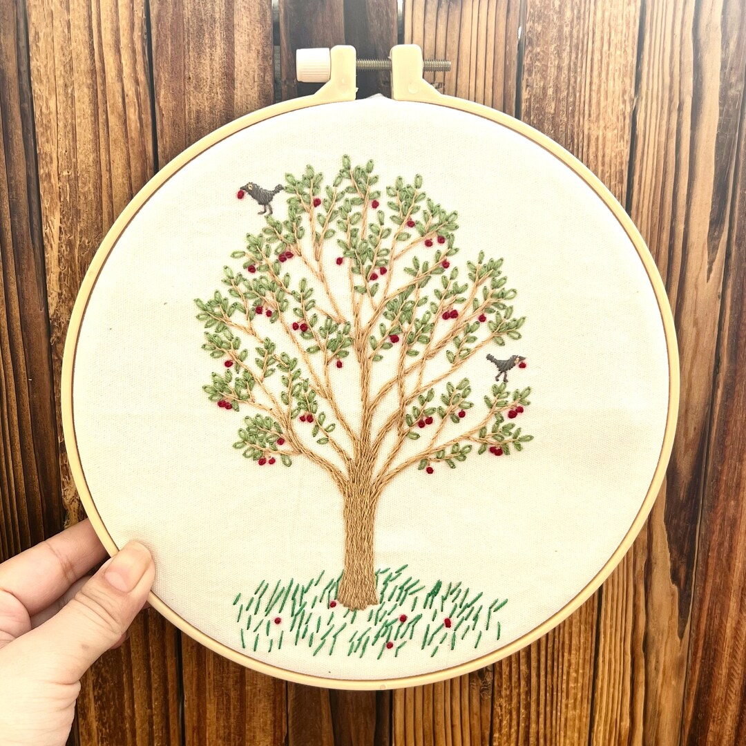 Beginner Cherry Tree Scenery DIY Embroidery Kit. Gift Ideas for Her ...