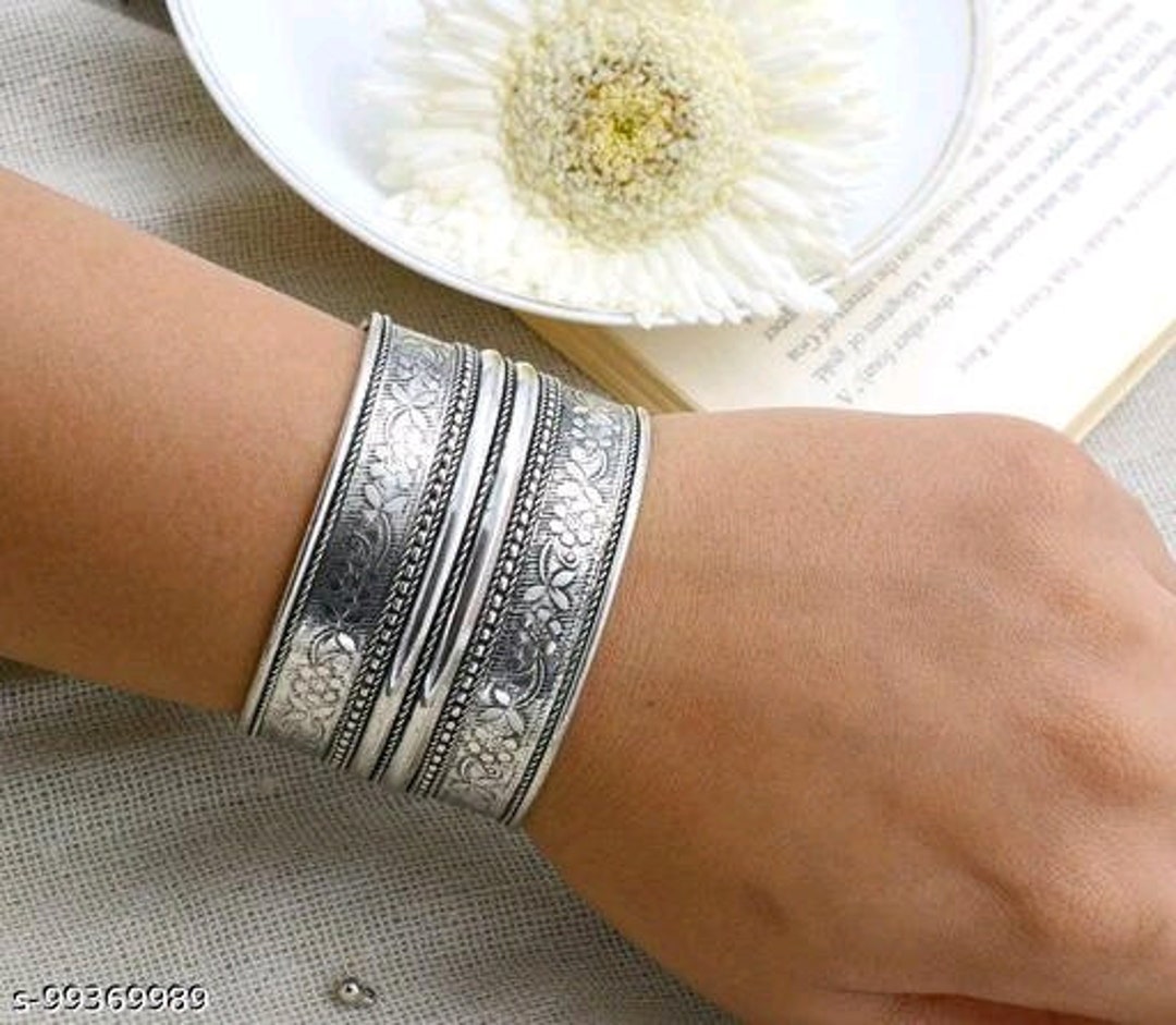 Silver Look Alike Bracelet/bollywood/oxidized Jewellery/bangles/wedding Bracelet/indian ...
