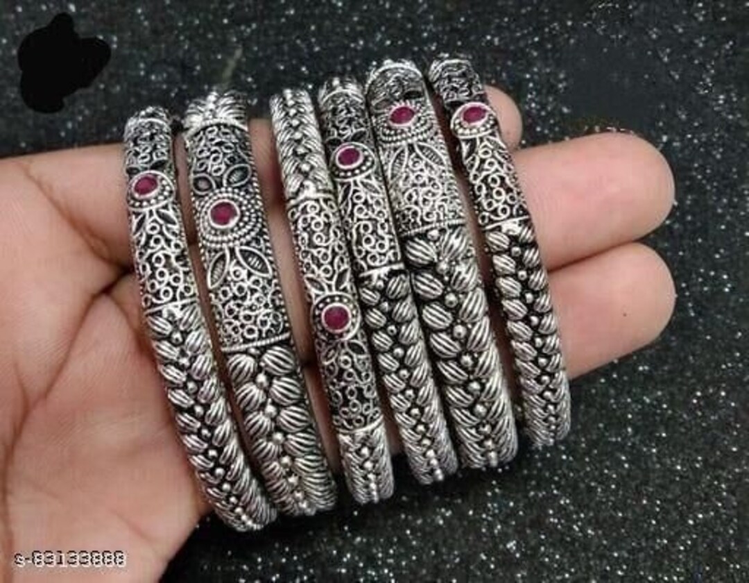 Silver Look Alike Bangle/kada Bracelet/tribal/silver Oxidised Antique/boho Hippie Banjara ...