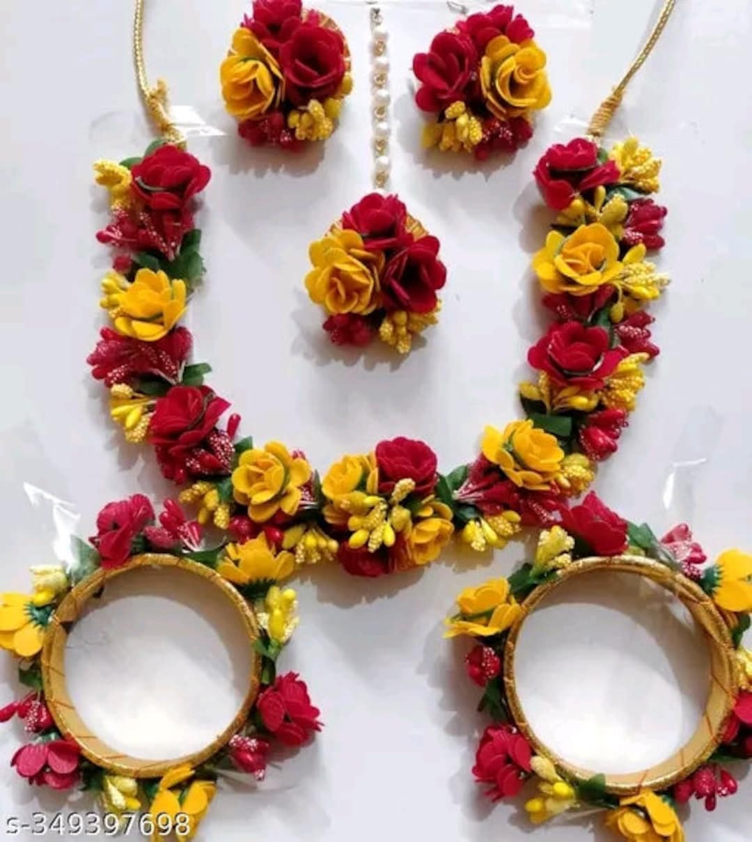 Haldi Ceremony Flower Jewelry With Earrings/jewelry/beautiful ...