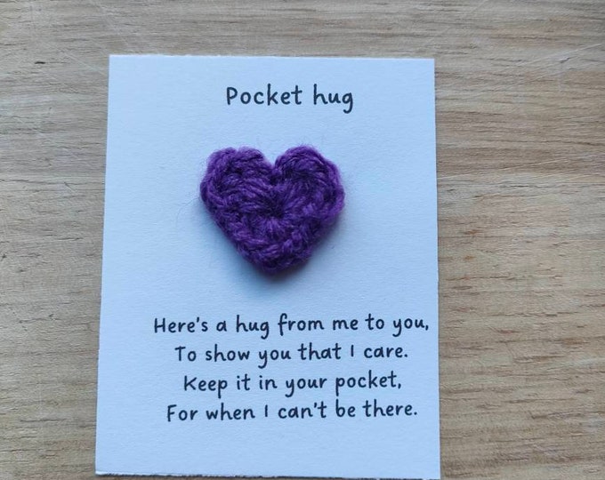 Little Crochet Pocket Hug Heart - Etsy UK