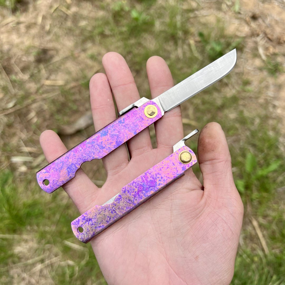 Japanese Traditional Higonokami Pocket Folding Knife Anodized TC4 ...