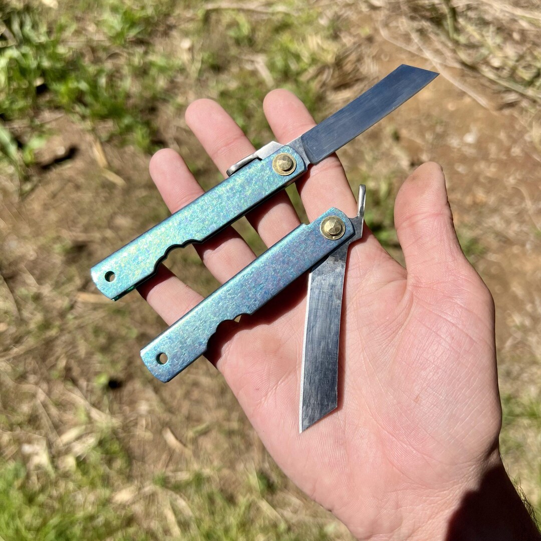 Small Traditional Japanese Folding Knife Higonokami Titanium TC4 ...