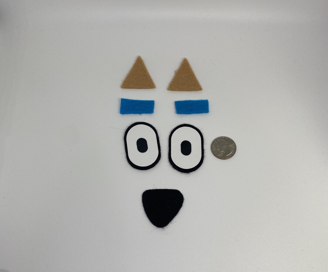 Bluey Style Felt Eyes, Eyebrow, Nose and Ear Pieces 2inch Eyes - Etsy