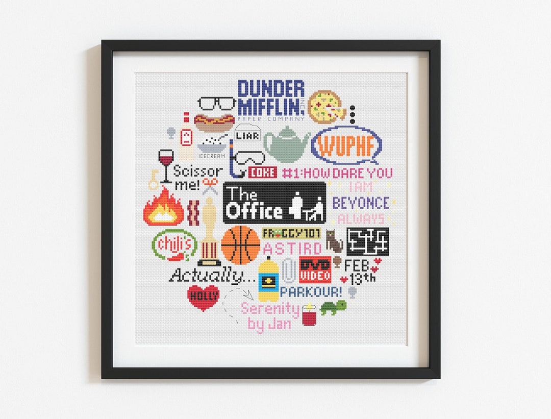 The Office Collage Circle Cross Stitch PDF Pattern - Etsy