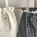 Drawstring Canvas and Plaid Tote Bags Beach Shoulder Bag Gift Cute ...