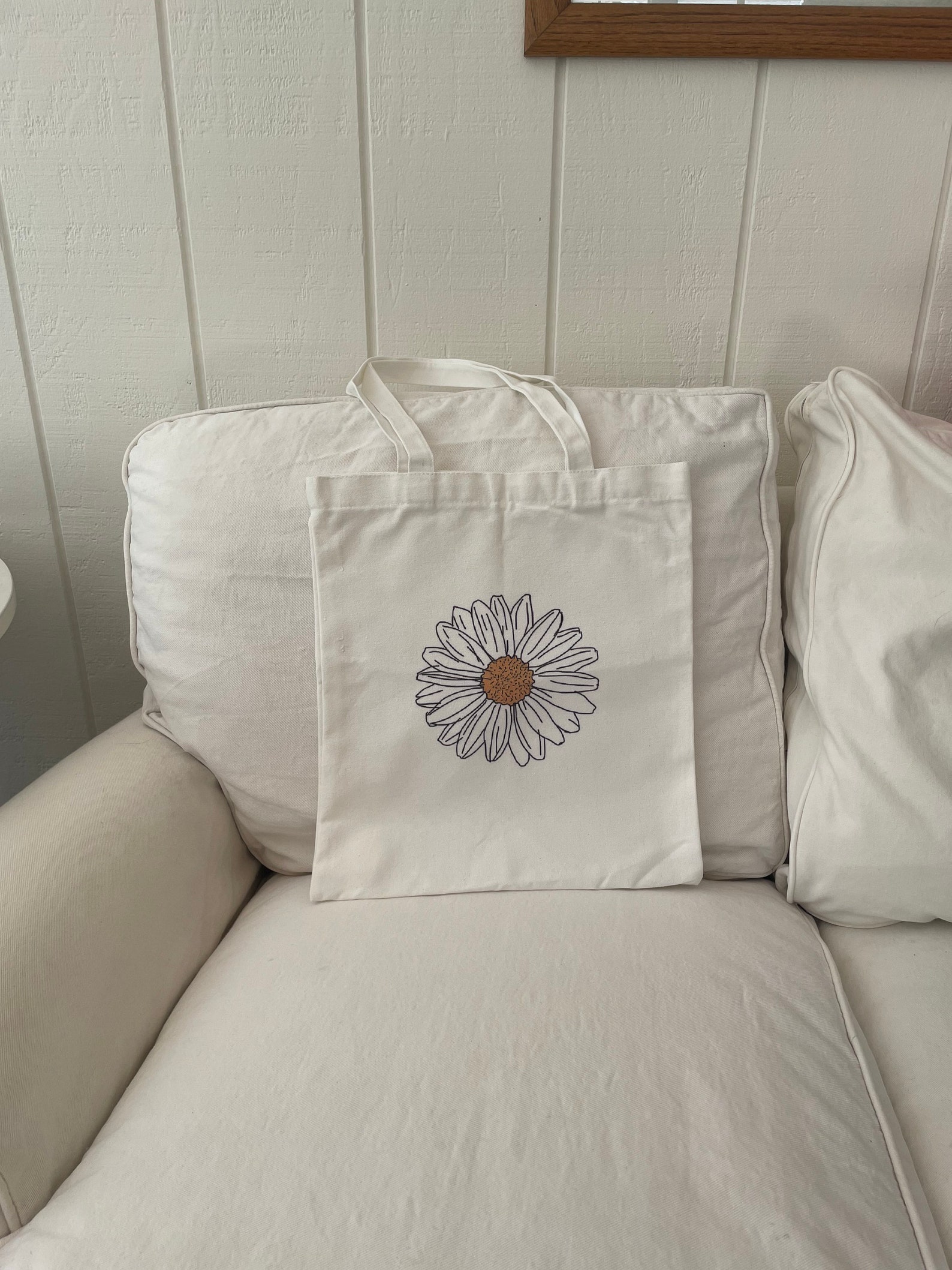 Floral Canvas Tote Bag Flower Garden Shoulder Bag Gift Present Mothers ...
