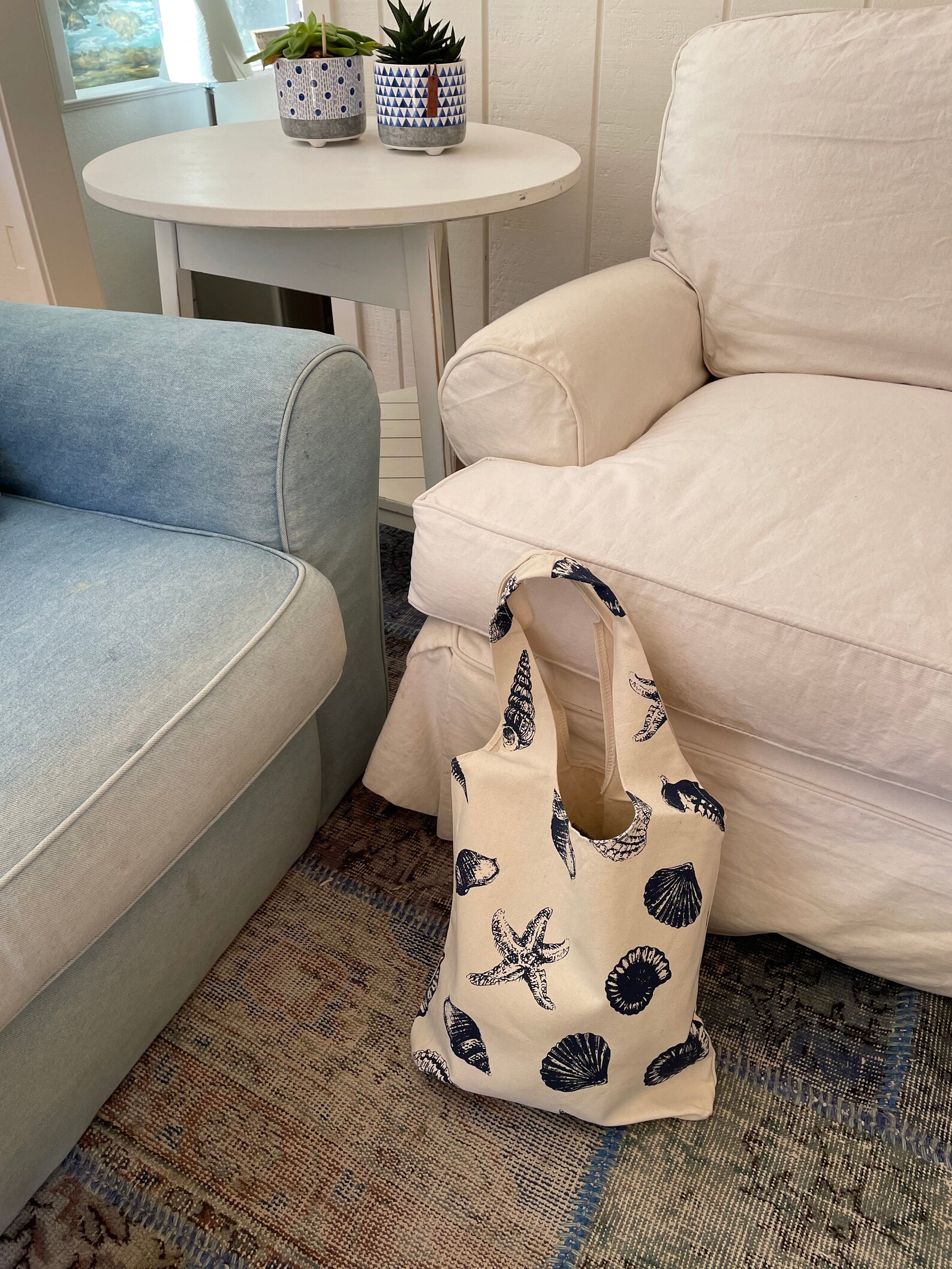 Sea Shell Tote Bag beach sand crab starfish sea urchin day | Etsy