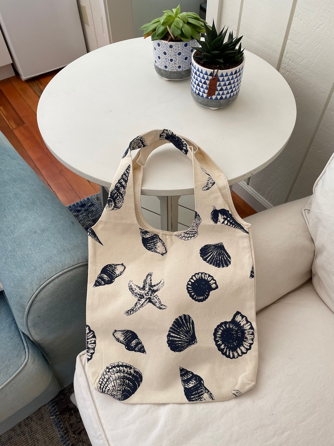 Sea Shell Tote Bag beach sand crab starfish sea urchin day | Etsy