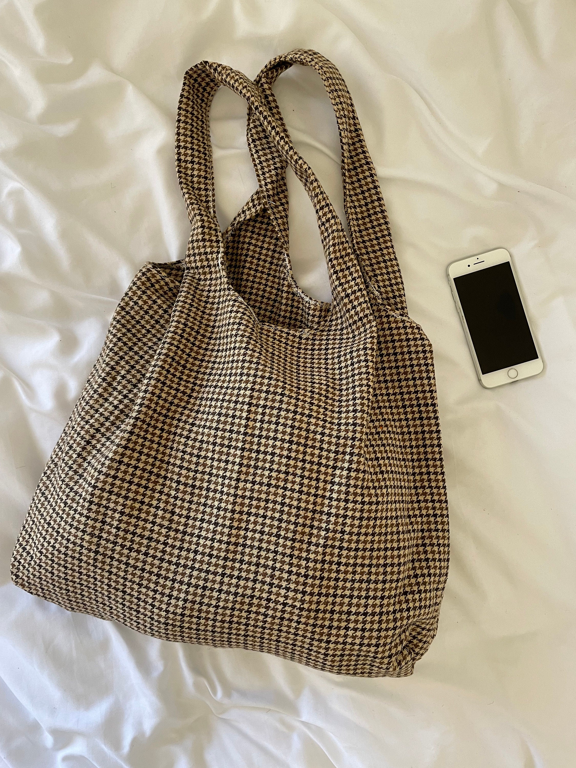 Plaid Tote Bag Shoulder Bag Aesthetic Vintage Flannel for - Etsy