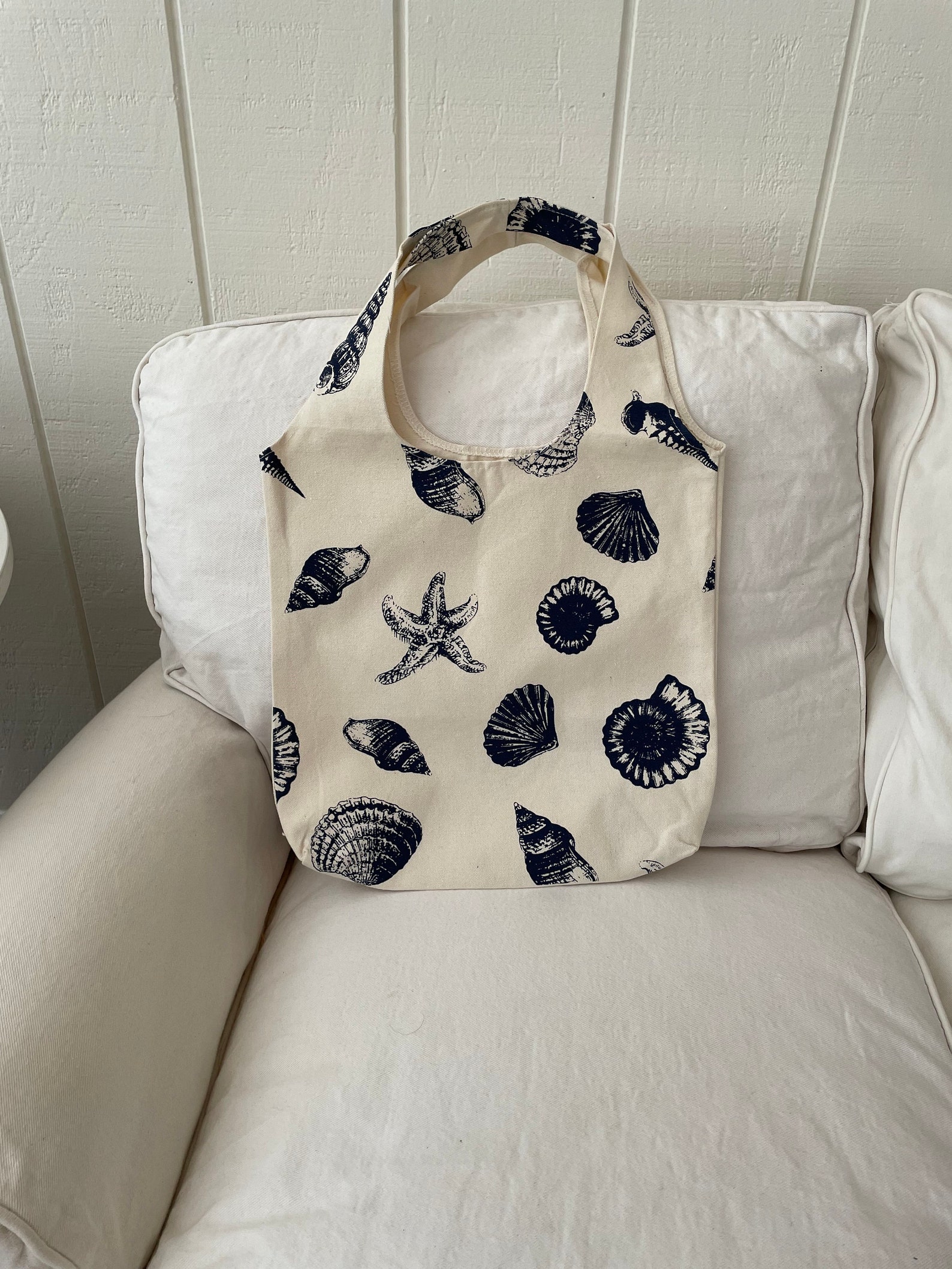 Sea Shell Tote Bag beach sand crab starfish sea urchin day | Etsy