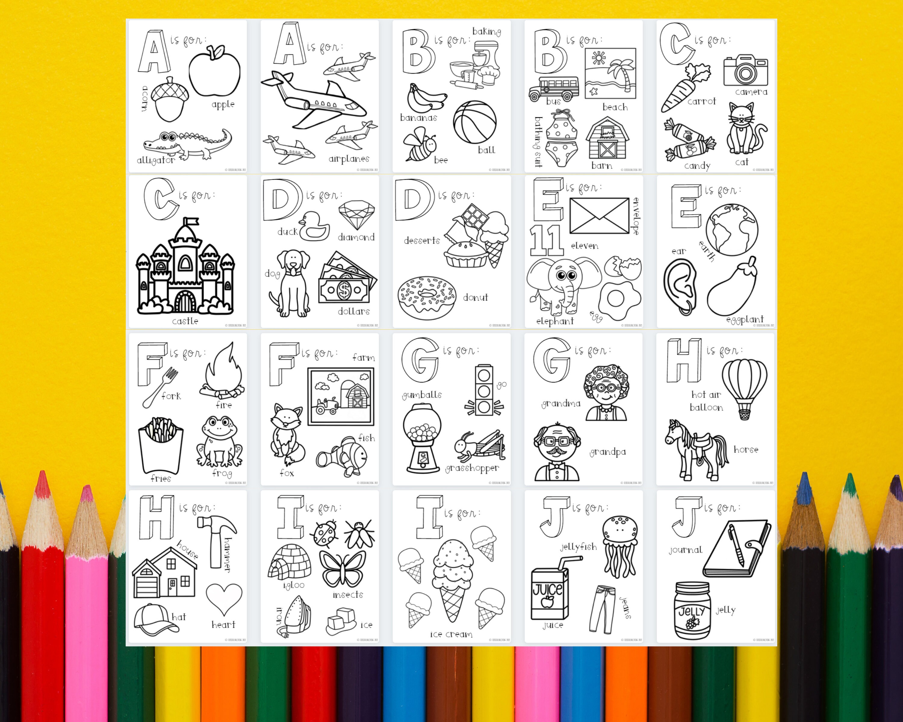 A-Z ABC Alphabet Coloring Pages, Coloring, Kids, Preschool ...