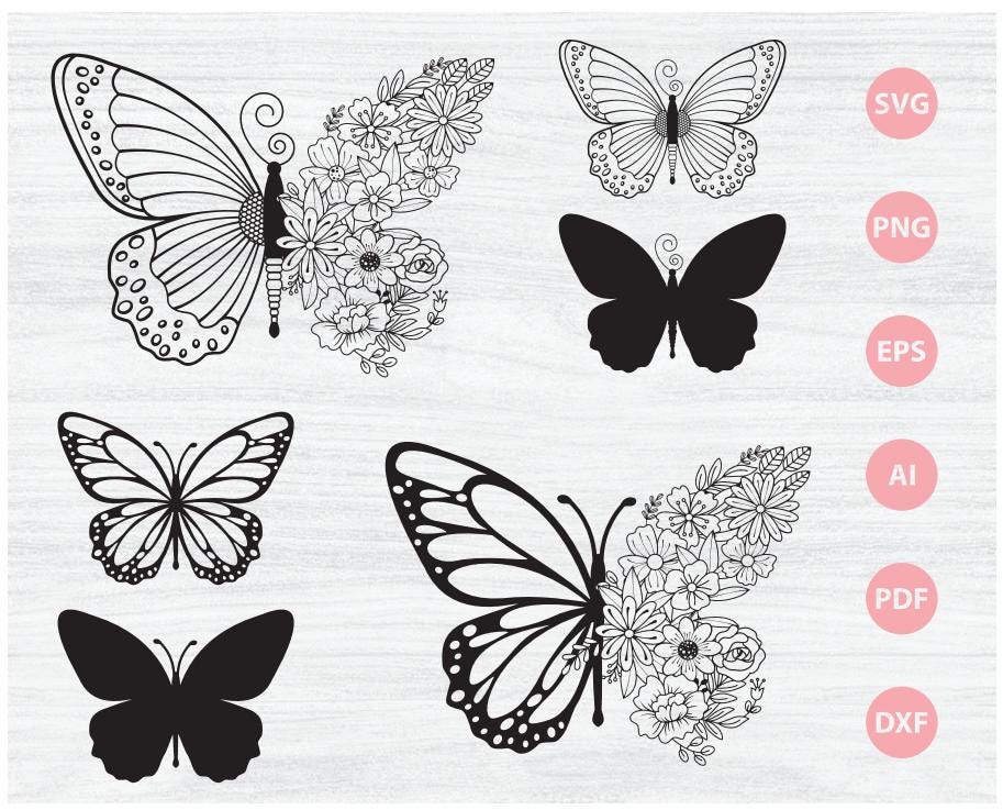 6 Butterfly Svg Bundle Butterfly Png Bundle Butterfly Clipart Butterfly ...
