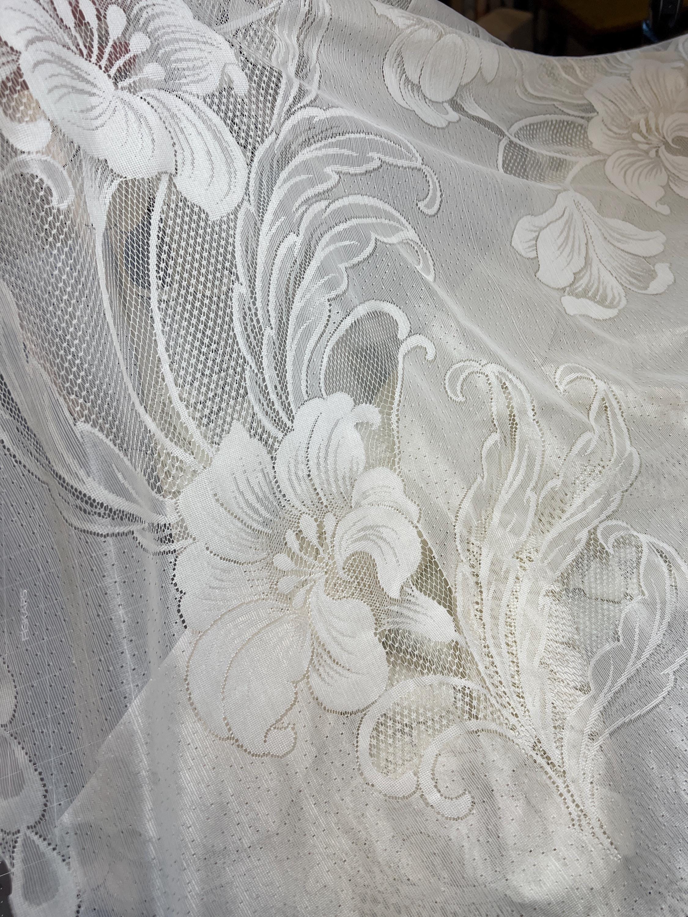 Vintage Lace Curtain Fat Quarter: 18x22in Fabric for Junk Journals- L13 ...