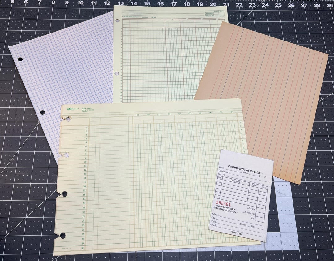 25 Pages Vintage Ledger, Graph, Receipt & Manuscript Paper/ Ledger ...
