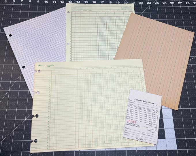 25 Pages Vintage Ledger, Graph, Receipt & Manuscript Paper/ Ledger ...