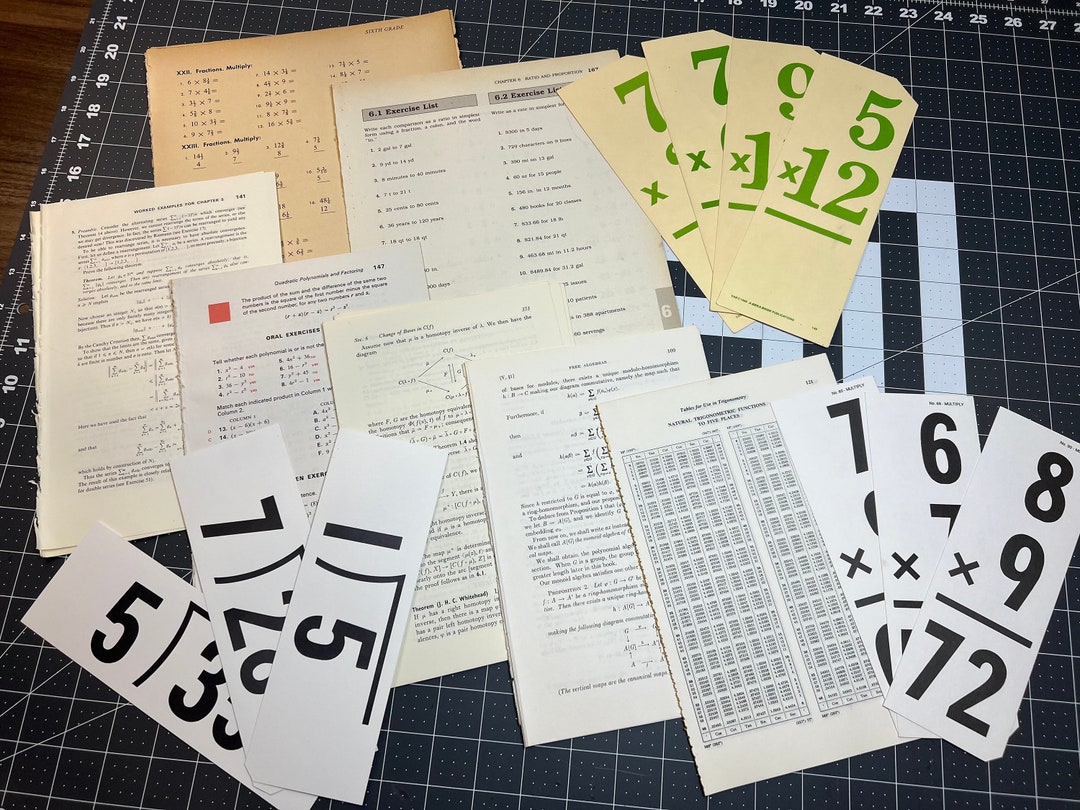 70 Pc Vintage Math Paper Ephemera Kit PLUS Bonus 5 Pages/ Math ...