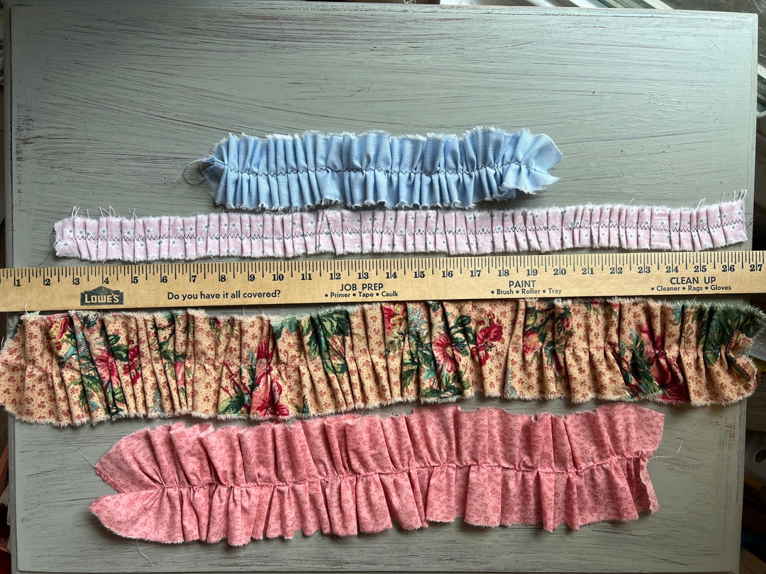 4 Fabric Ruffles in Colors & Sizes Shown/ Junk Journal/ Ephemera ...