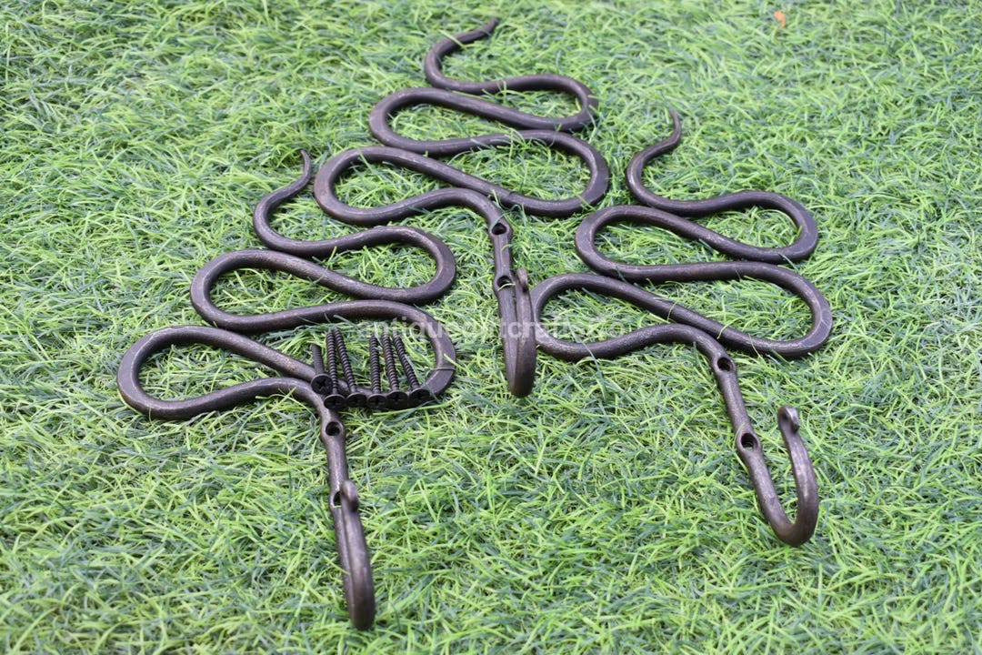 Hand Forged Medieval Iron Hook for Wall Hanging. Best Gift for Hen ...