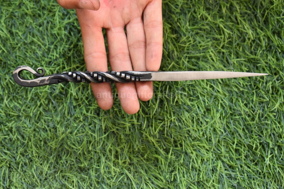 Hand-forged Twisted Iron Food Stick: Rustic Medieval Dining Piece - Etsy