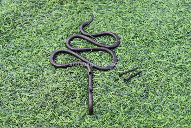 Hand Forged Medieval Iron Hook: Wall Hanging Coat Hook - Etsy