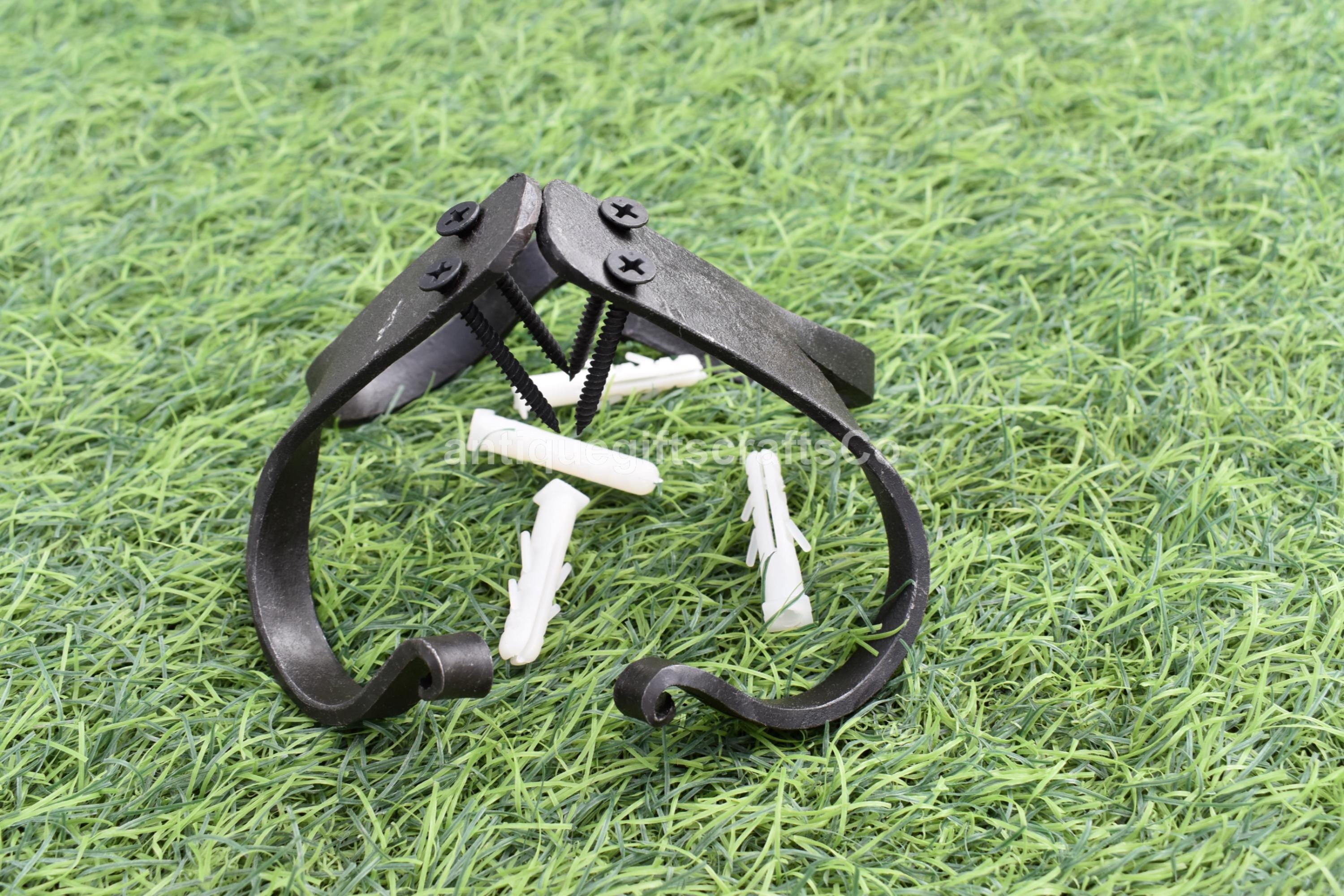 Hand-forged Medieval Iron Wall Hooks – Rustic Blacksmith Hardware – Set ...