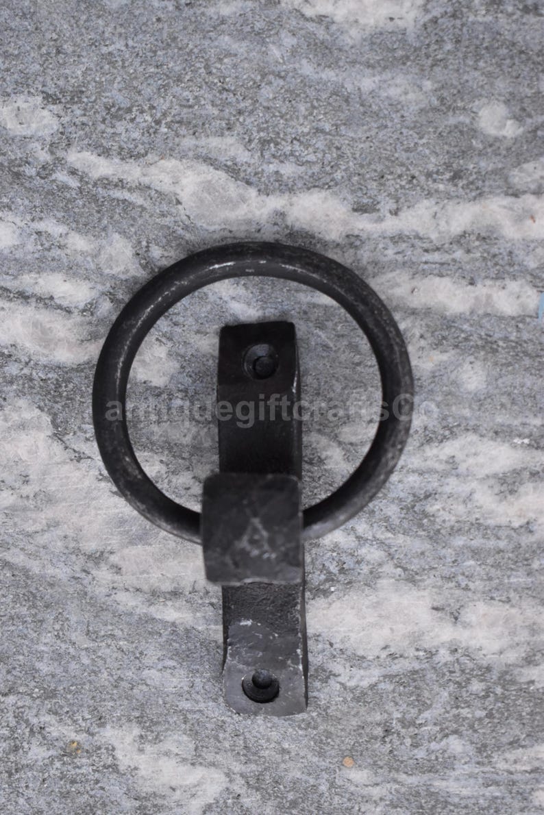 Hand Forged Iron Medieval Door Handle: Small Round Ring Pull - Etsy ...