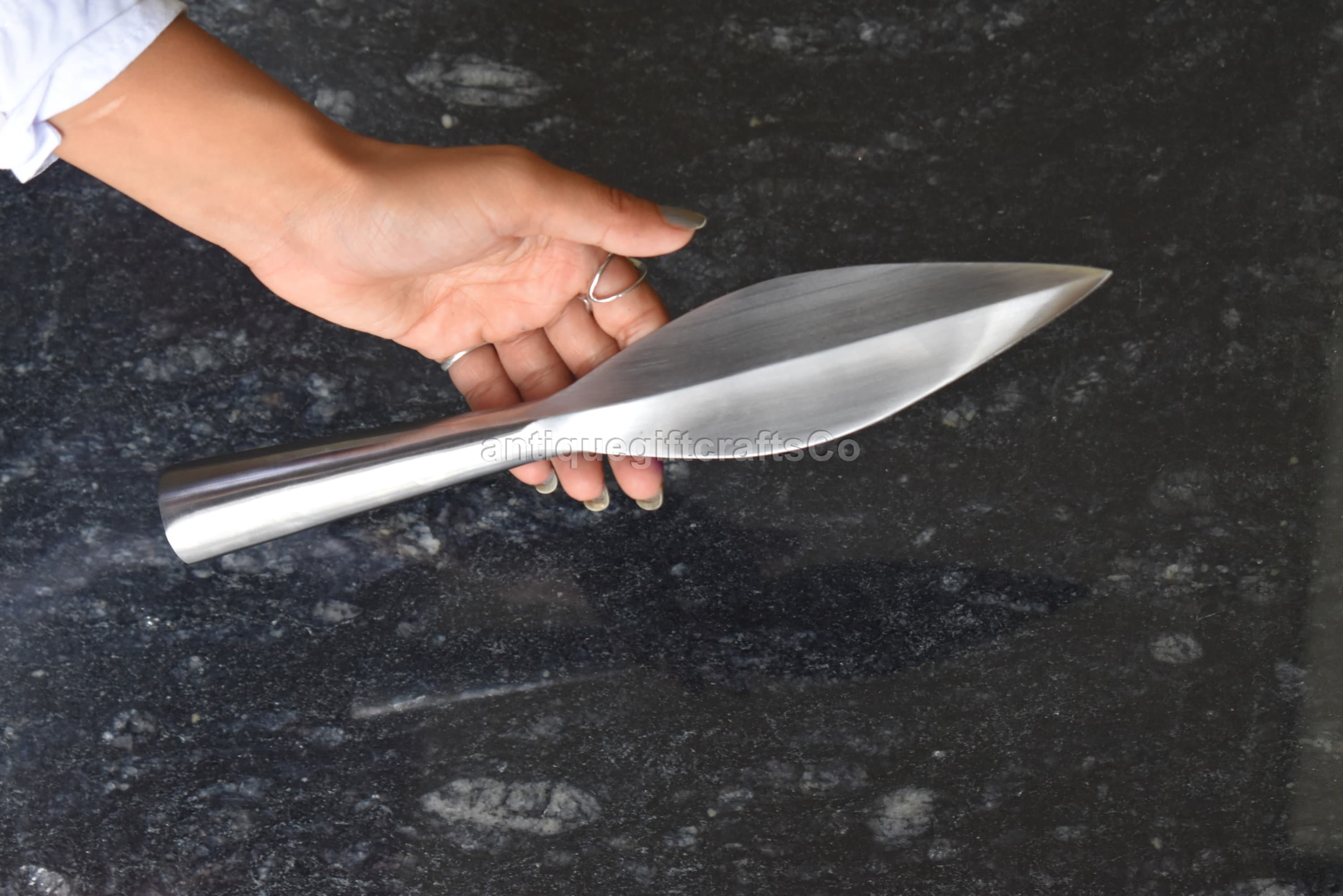 Hand-forged Medieval-style Leaf Design Spearhead Replica — Decorative ...