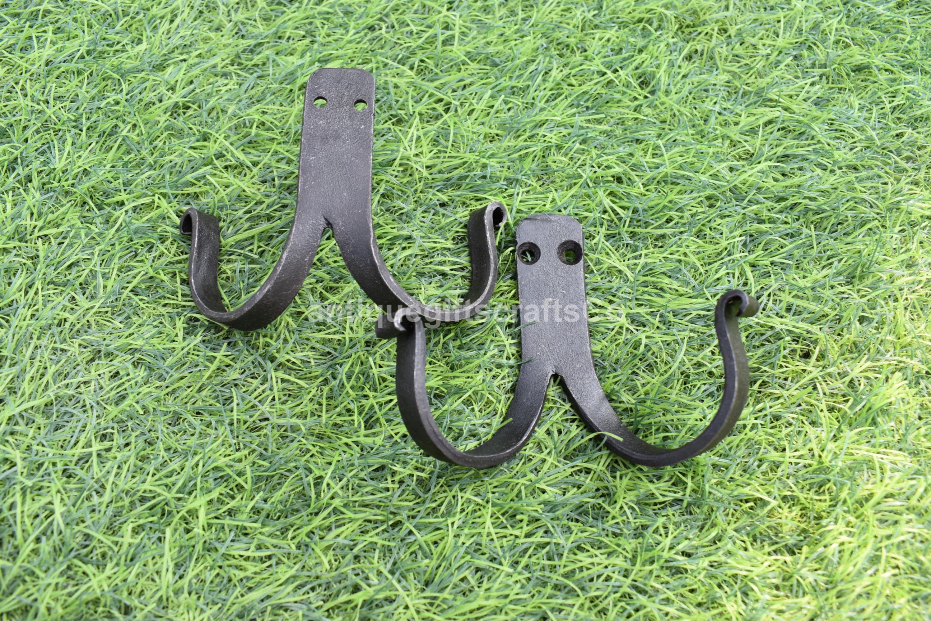 Hand-forged Medieval Iron Wall Hooks – Rustic Blacksmith Hardware – Set ...