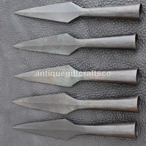 Pack of 5 Hand Forged Medieval Viking Iron 8'' Spearhead High Carbon ...