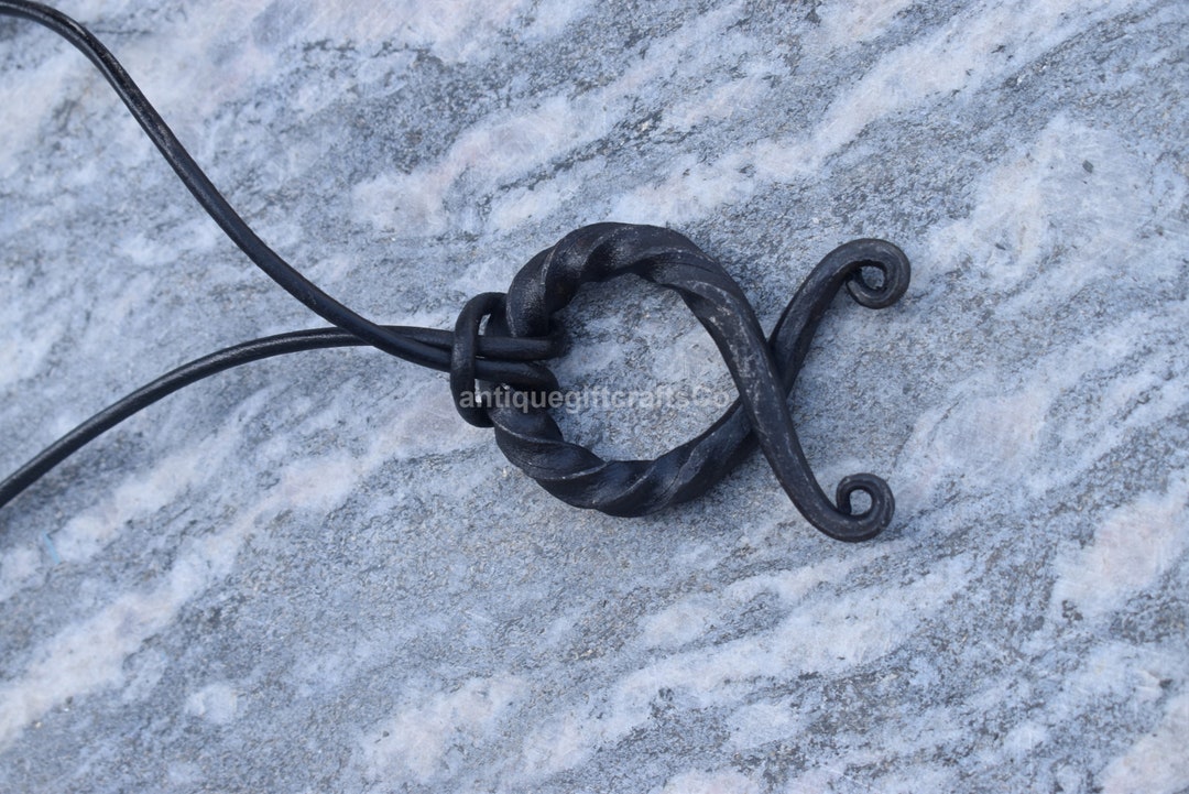Hand Forged Medieval Troll Cross Twisted Pendent With Leather Cord. - Etsy