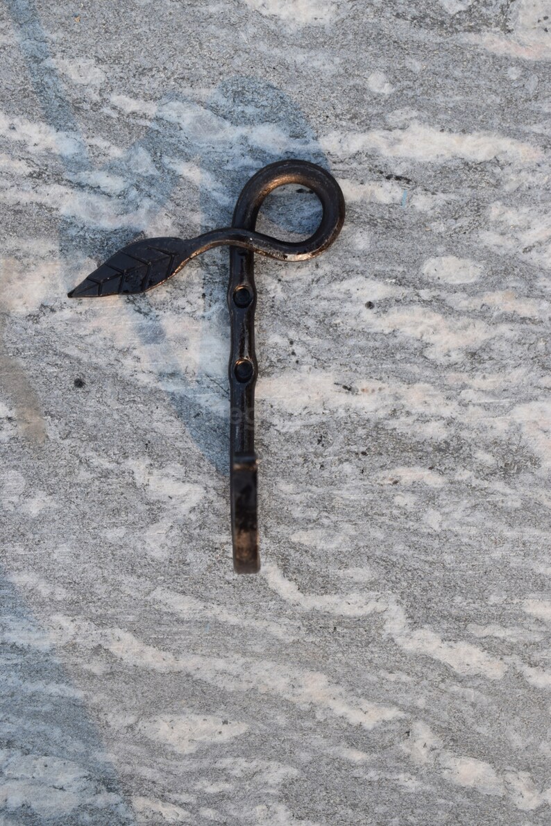 Hand-forged Medieval Leaf Design Iron Hook. for Wall Hanging. - Etsy