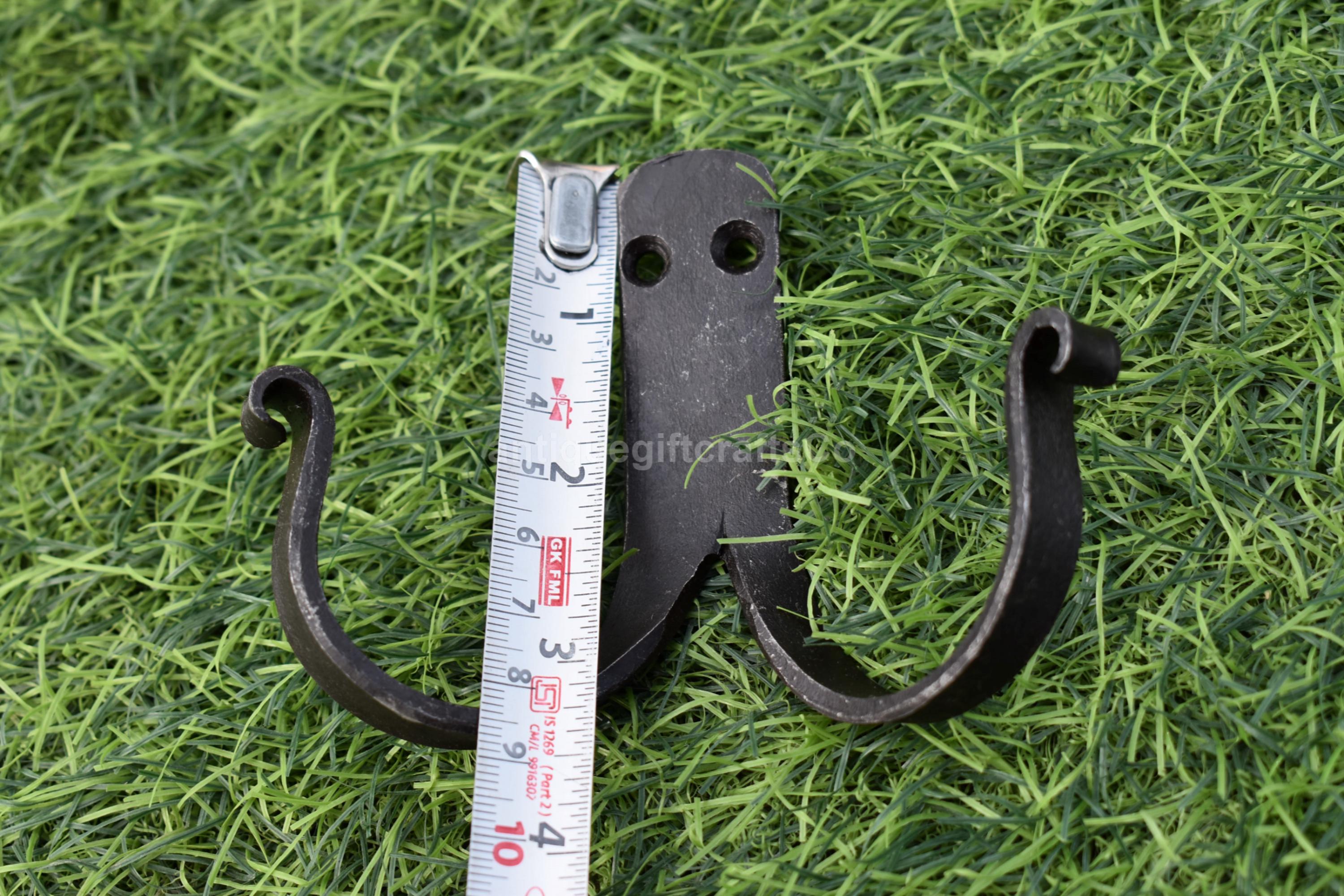 Hand-forged Medieval Iron Wall Hooks – Rustic Blacksmith Hardware – Set ...