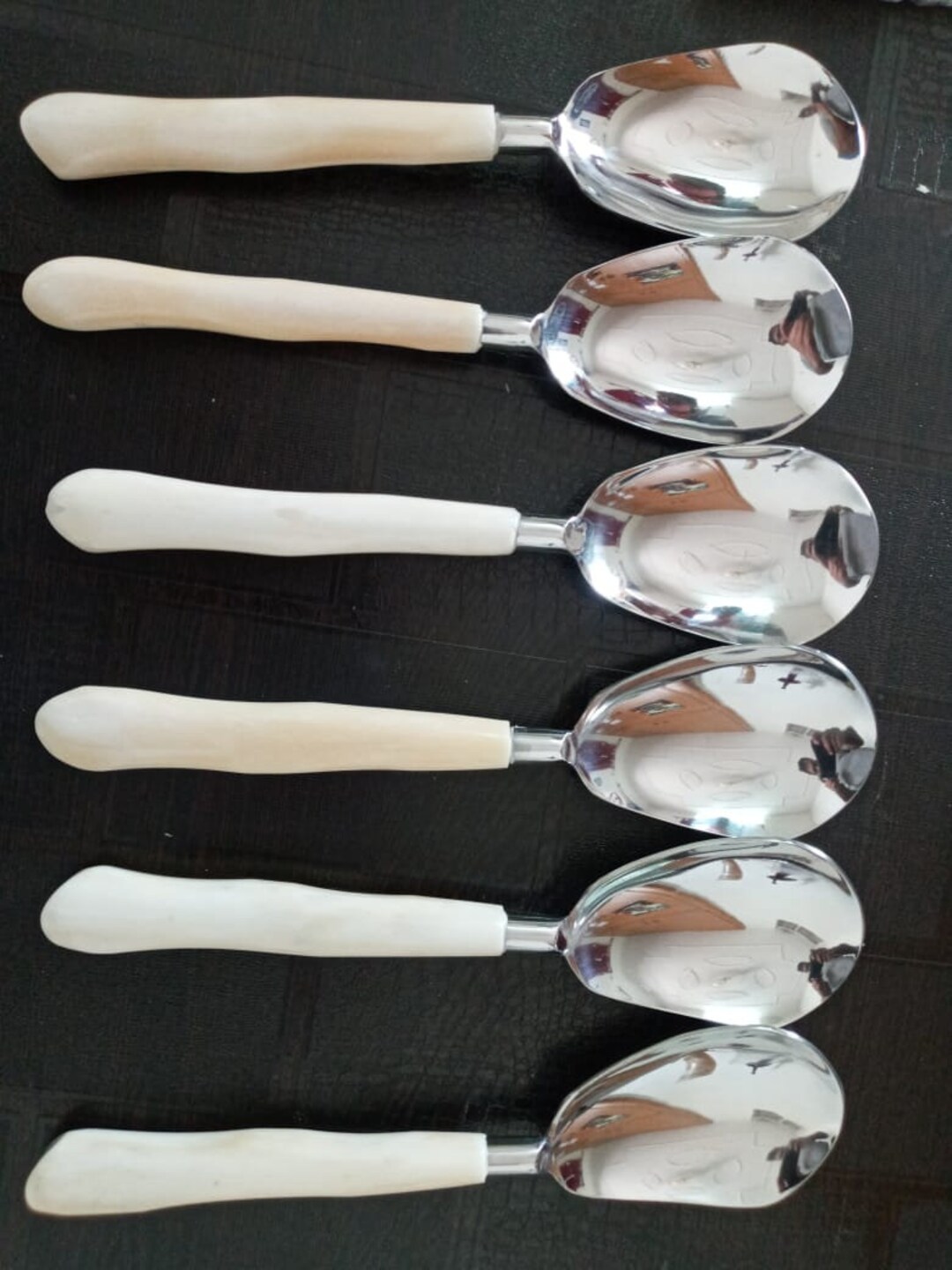 Antique Cutlery Set Bone Handles Spoon Knife Fork Pack of 6 Set Family ...
