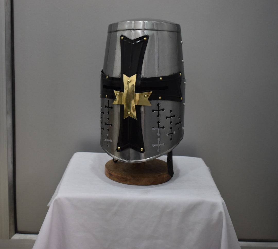 Medieval Knight Templar Helmet: Silver Finish, Padded Liner - Etsy