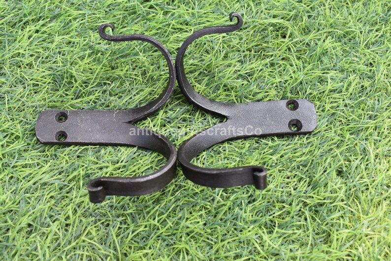 Hand-forged Medieval Iron Wall Hooks – Rustic Blacksmith Hardware – Set ...